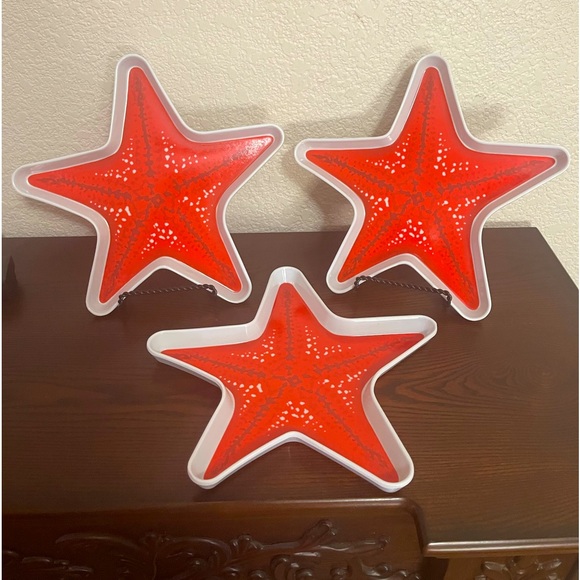 Dining | 3 Starfish Plates Vintage Melamine | Poshmark